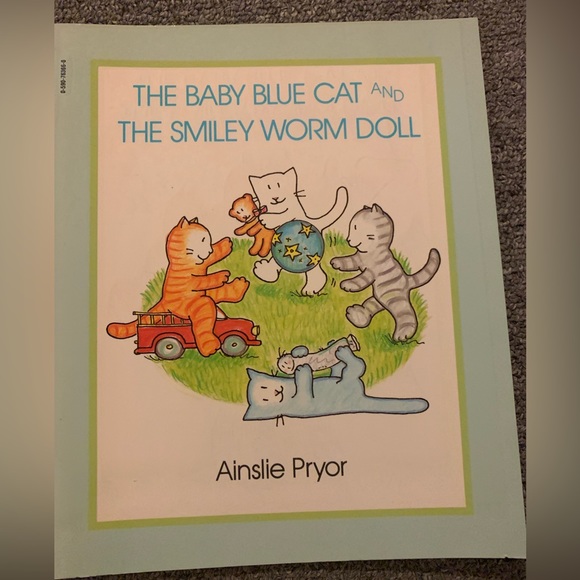 Other | The Baby Blue Cat And The Smiley Worm Doll Book | Poshmark